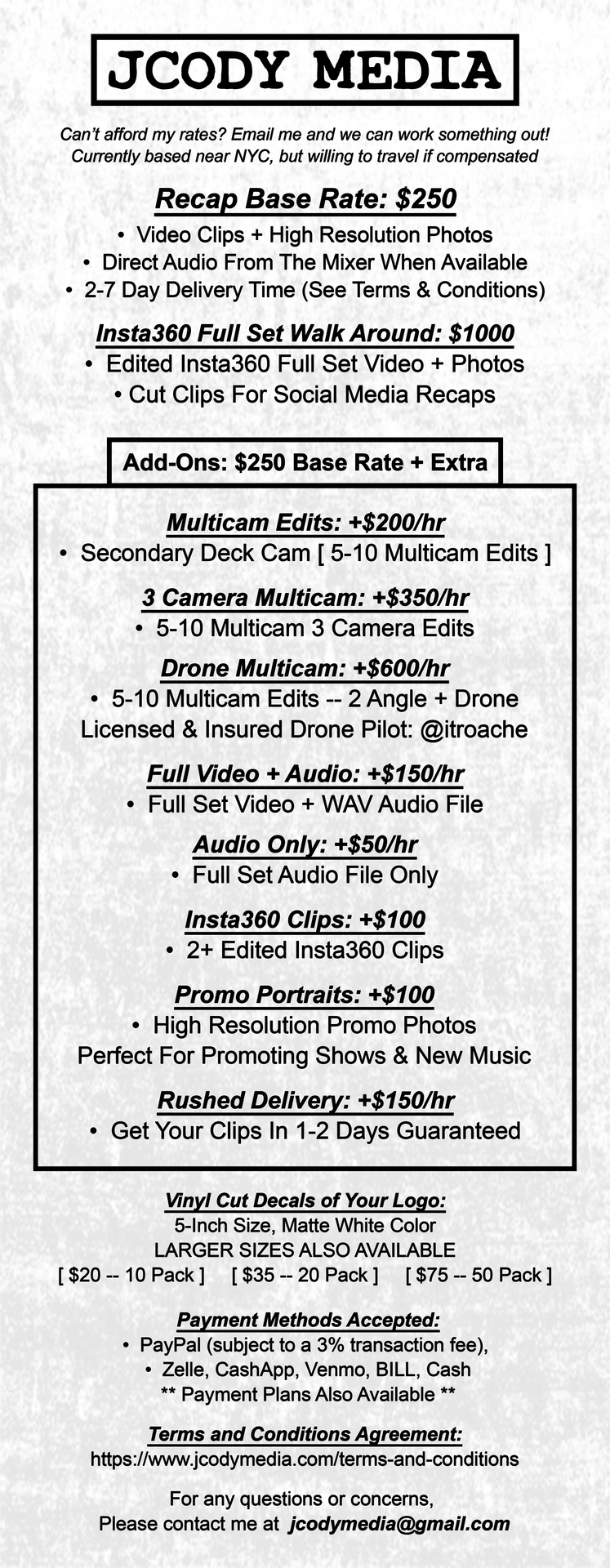 Pricing - JCody Media